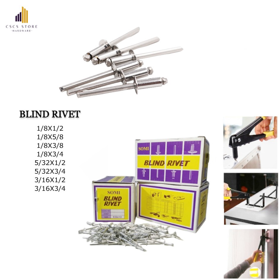 BLIND RIVETS/LOW PRICE 1/8x1/2 , 1/8x3/4, 5/32x1/2 per box produce and ...