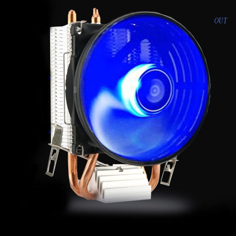 OUT CPU 2 Pure Copper Heat-pipes Fan with Blue Light Cooling System ...