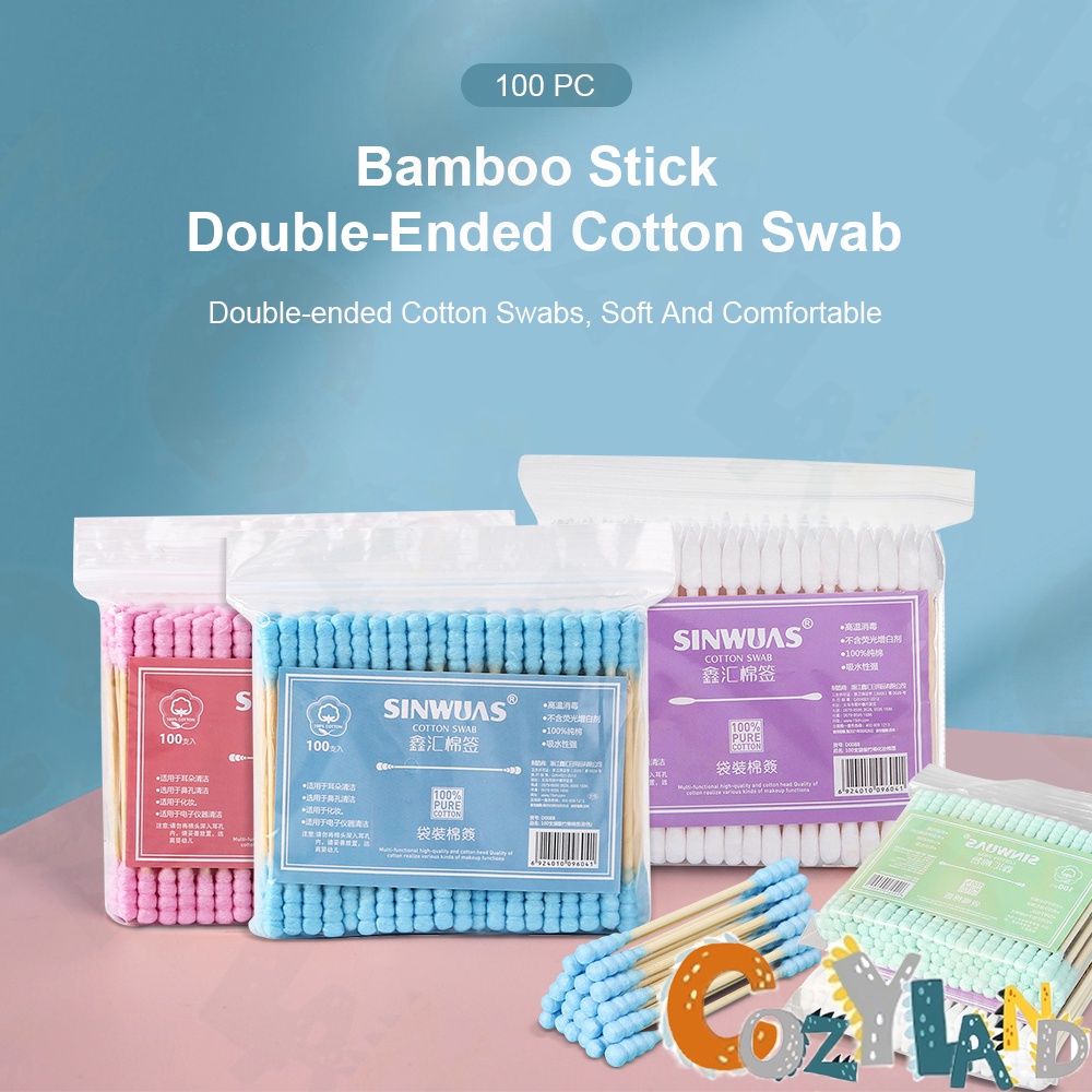 Cozyland Baby Cotton Buds Double head 100pcs/bag Cotton Swabs | Shopee ...