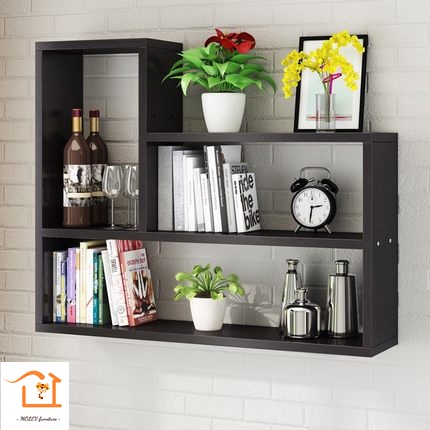 In stock/Wooden Shelf wall bookshelf shelves wooden shelf rack hanging ...