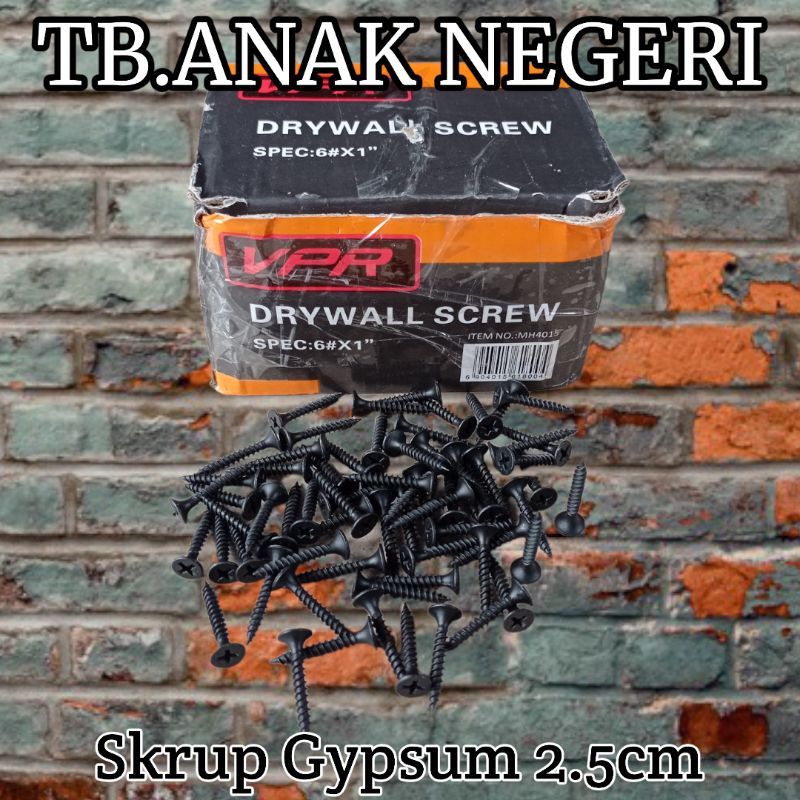 HITAM 6 x 1 gypsum screws price per box 1 inch 2.5cm black gypsum ...