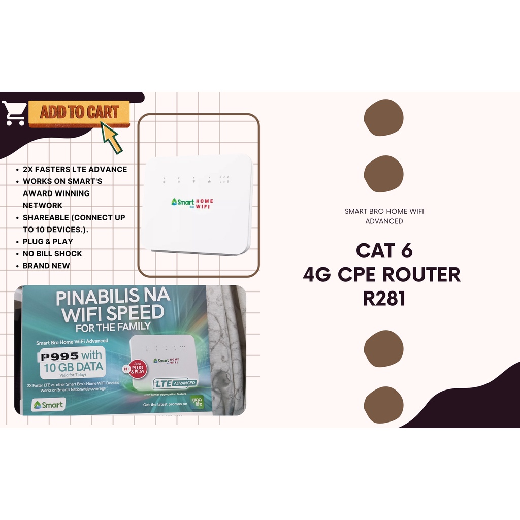 PLDT Home Prepaid Wifi Boosteven Cat 6 R281 with FREE 10GB for 7days ...