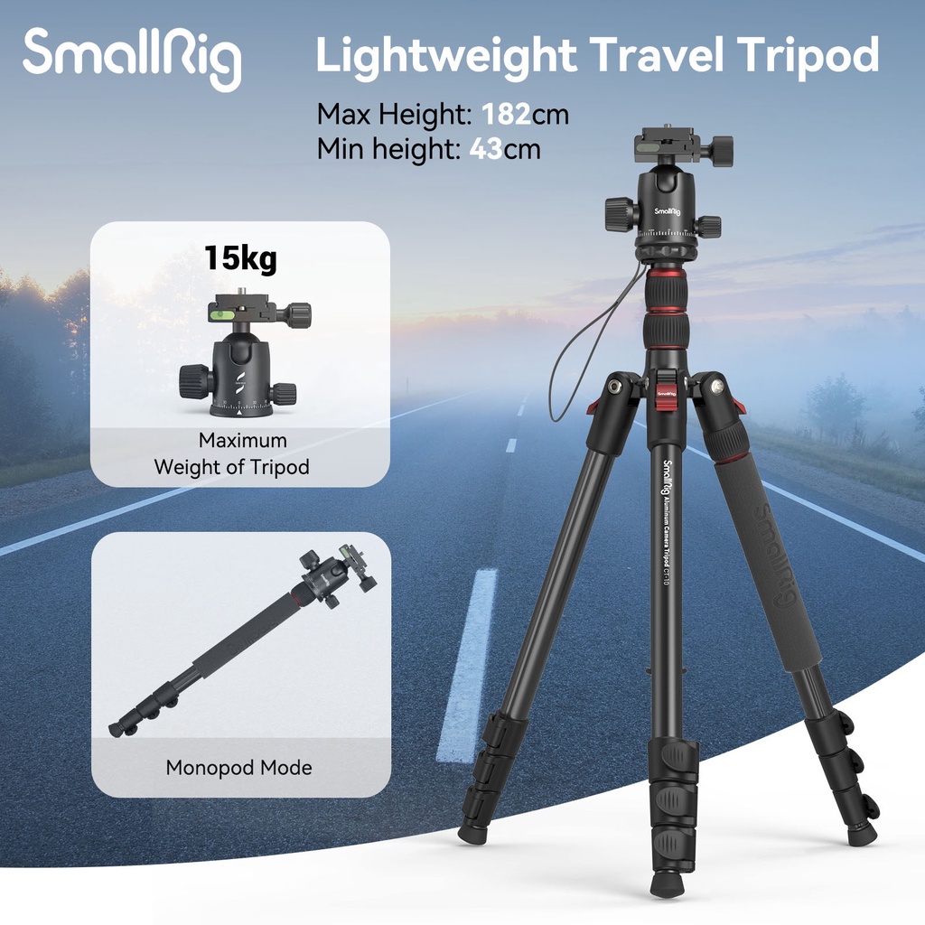 SmallRig 71" Lightweight Travel Tripod Stand for Camera Foldable ...