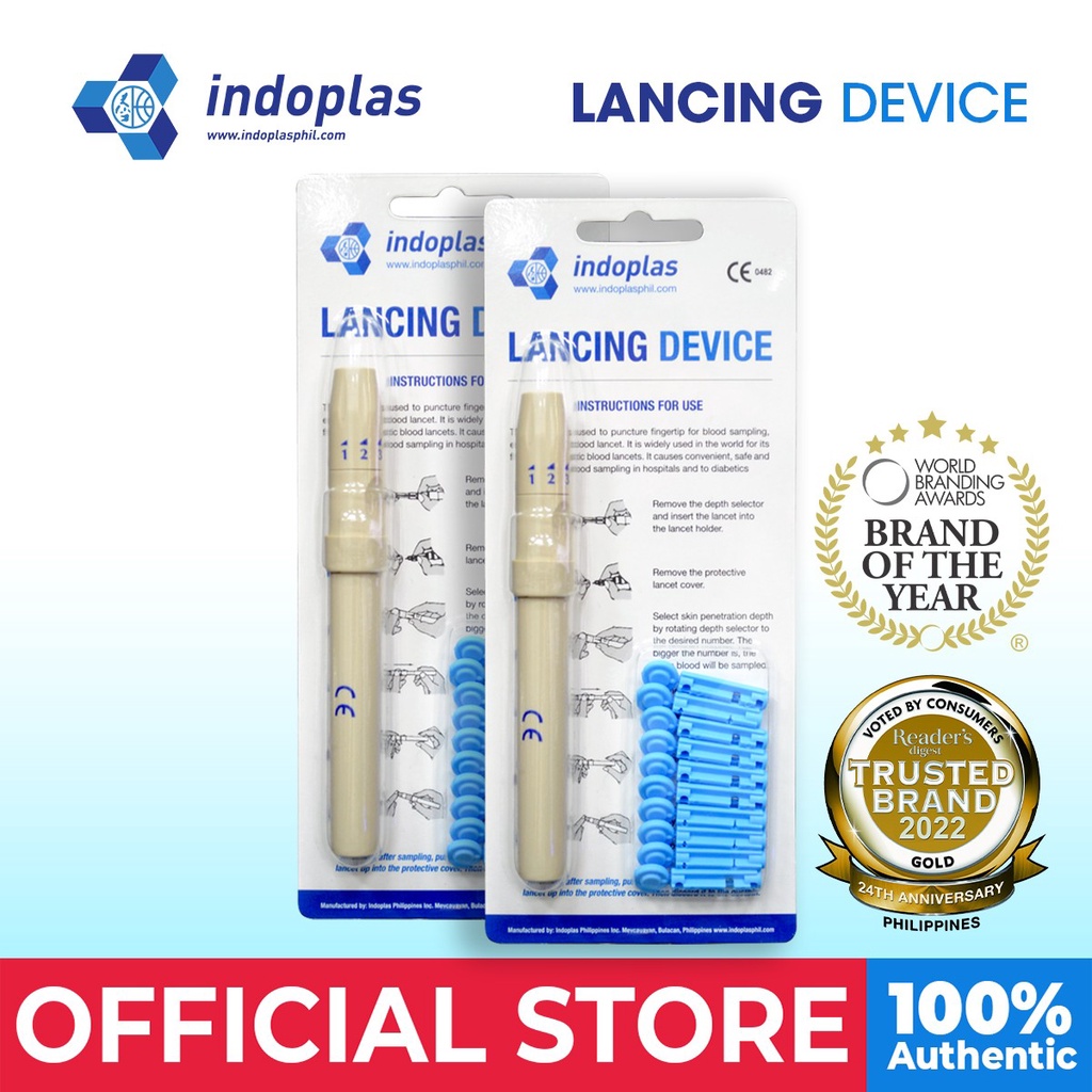 Indoplas Blood-Sampling Lancing Device - 2 Pieces | Shopee Philippines