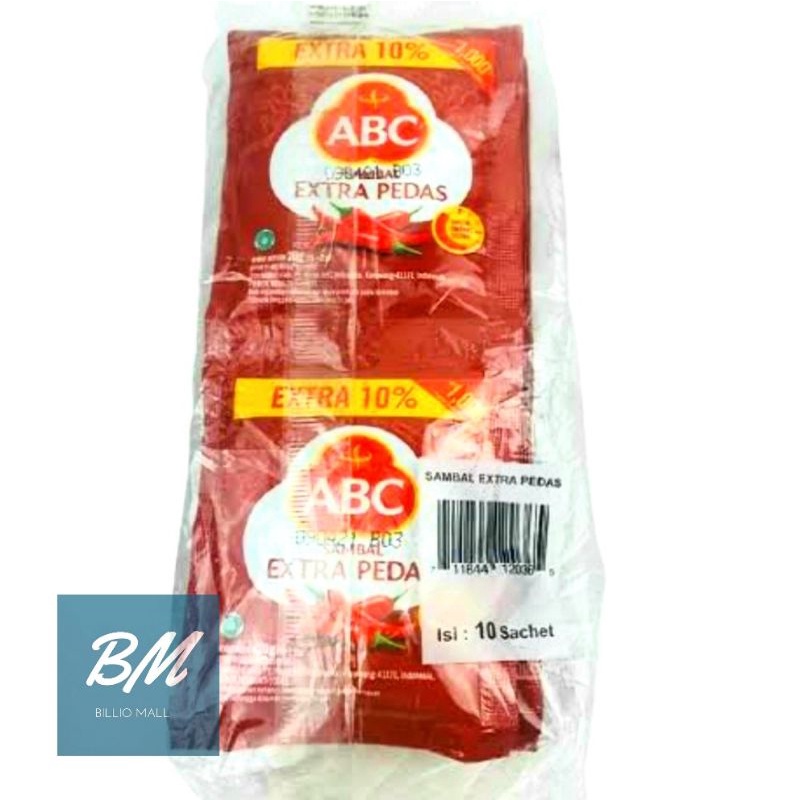 Extra Spicy ABC Sambal 10 Sachets 18 gr/ABC Extra Spicy Sambal 10 x 18 ...
