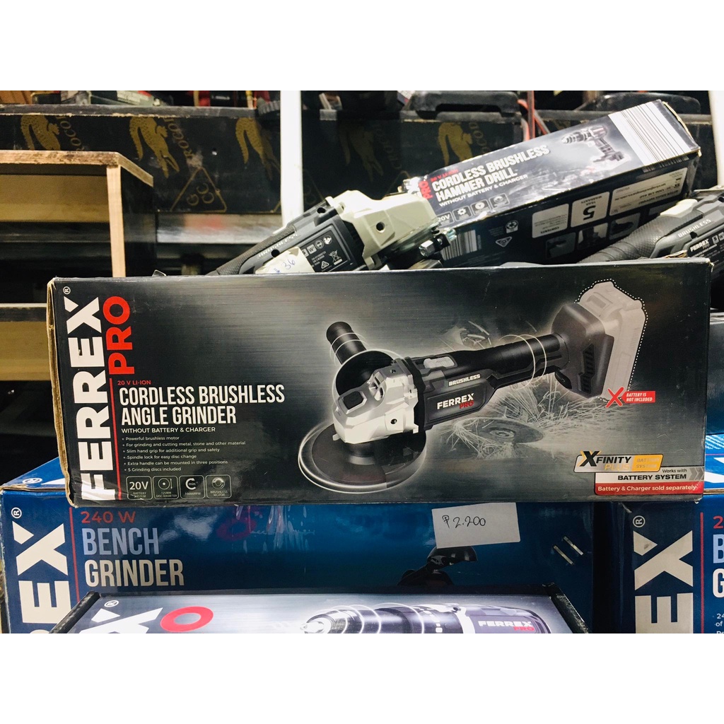 Ferrex Pro Cordless Brushless Angle Grinder Without Battery & Charger ...