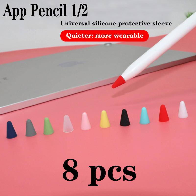 8 Pcs Colors For Apple Pencil Pro Silicone Soft Replacement Tip Case ...