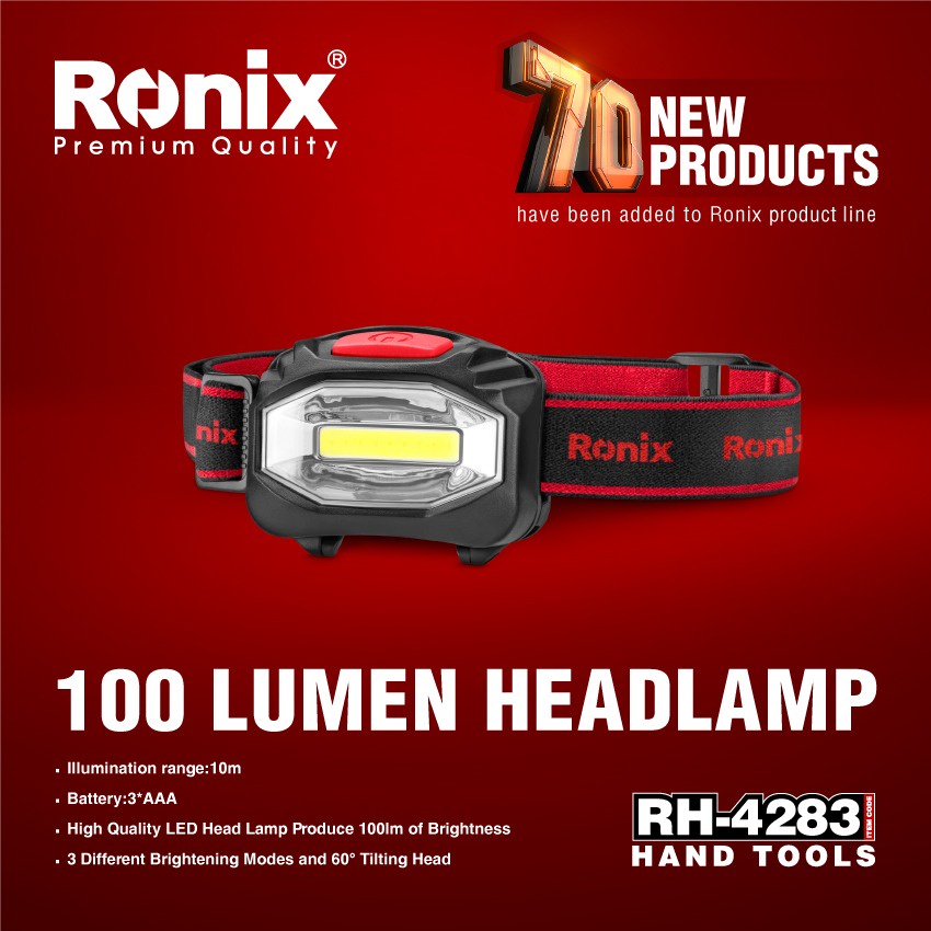 Ronix RH-4283 Headlamp 100 Lumen (AAA battery not included) | Shopee ...