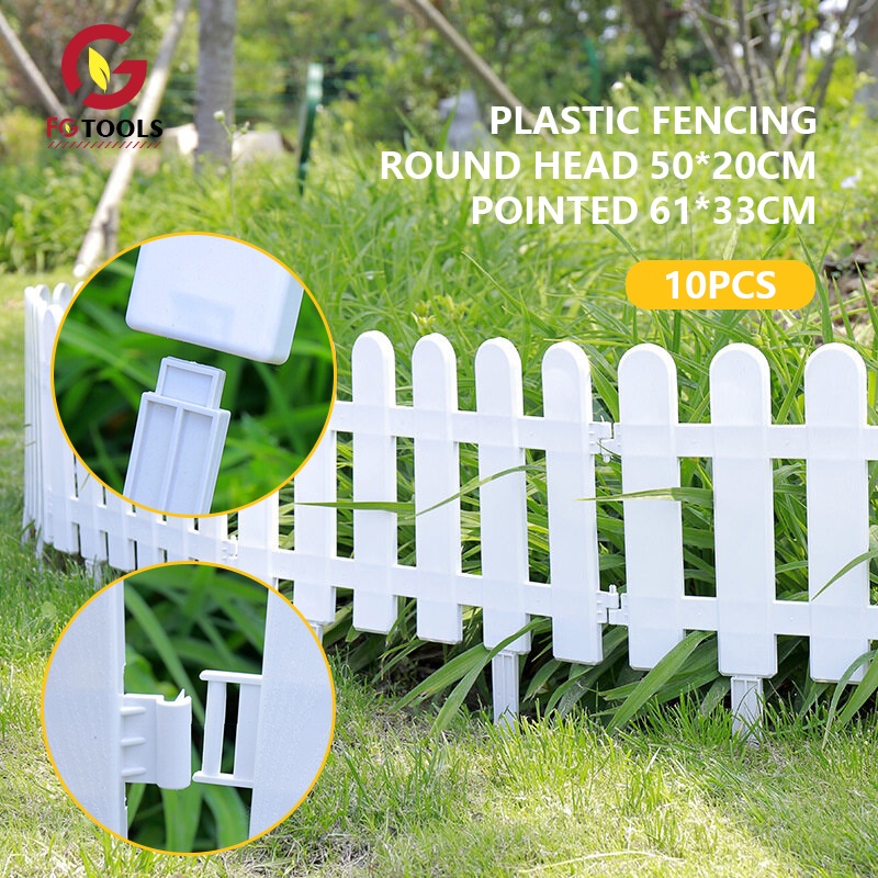 10pcs Durable and Sturdy White Plastic Fence for Indoor and Outdoor Use ...