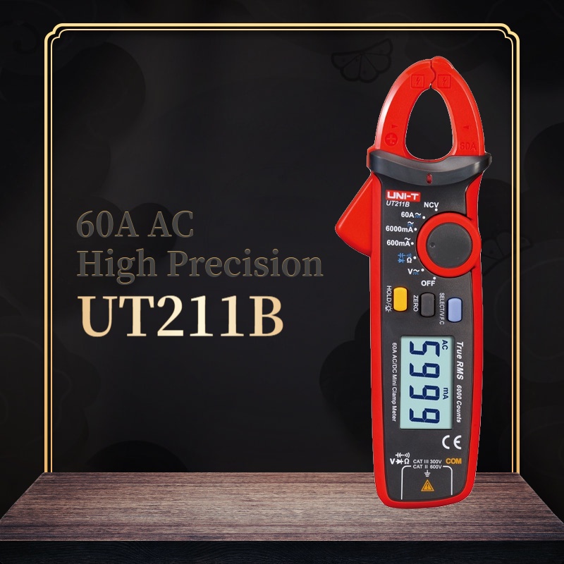 UNI-T UT211B 60A Mini Clamp Meter True RMS Data Retention LCD Backlight ...