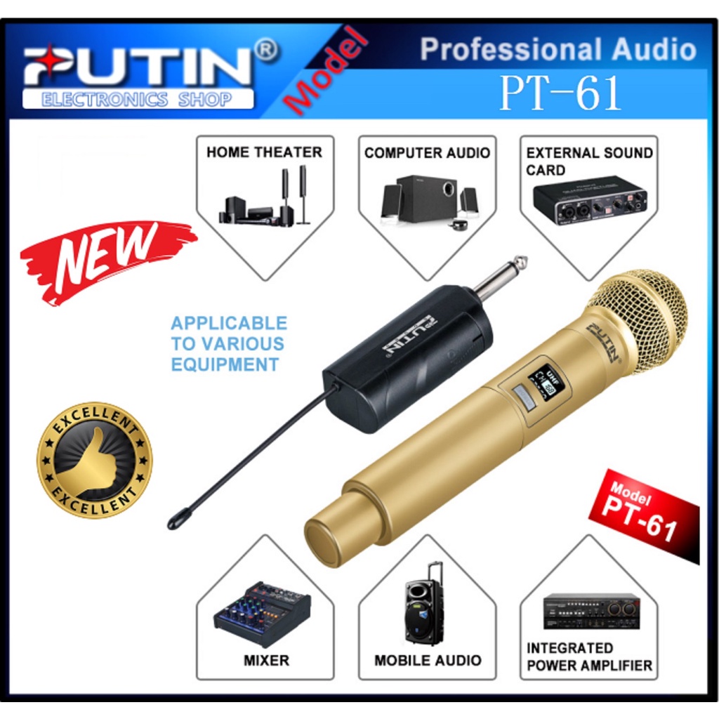 The PUTIN SOUND PT-61 Universal wireless microphone UHF Handheld ...