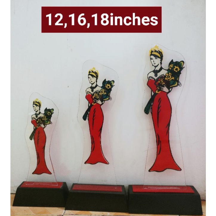 MUSE AND ESCORT TROPHY 3PCS PER SET/ACRYLIC TROPHY PAINT NOT PRINTED ...