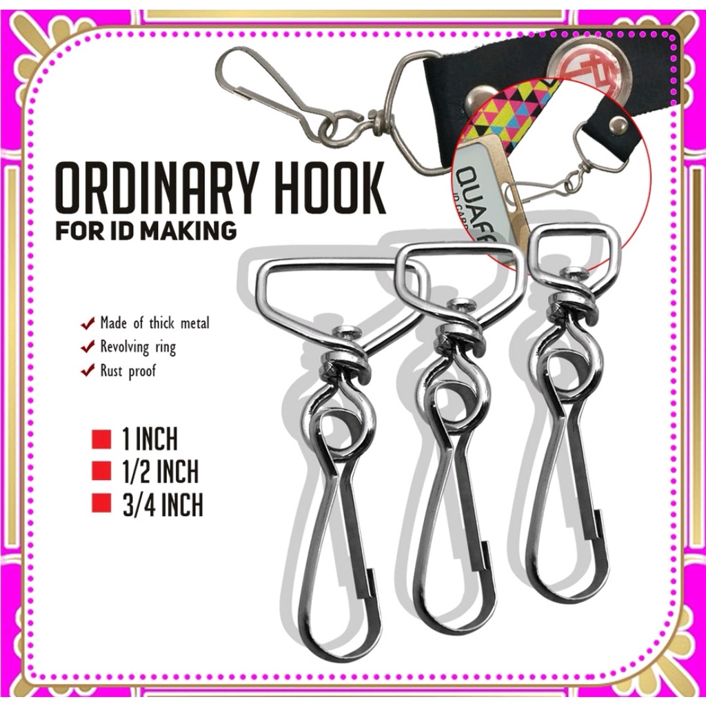 (500 pcs) Ordinary Hook Accessories for ID Lace Making / Lanyard Making ...