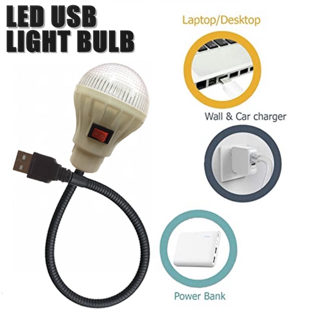 DC5V LED Light Bulb USB Bubble Ball Bulbs Flexible Metal Emergency Lamp | Shopee Philippines