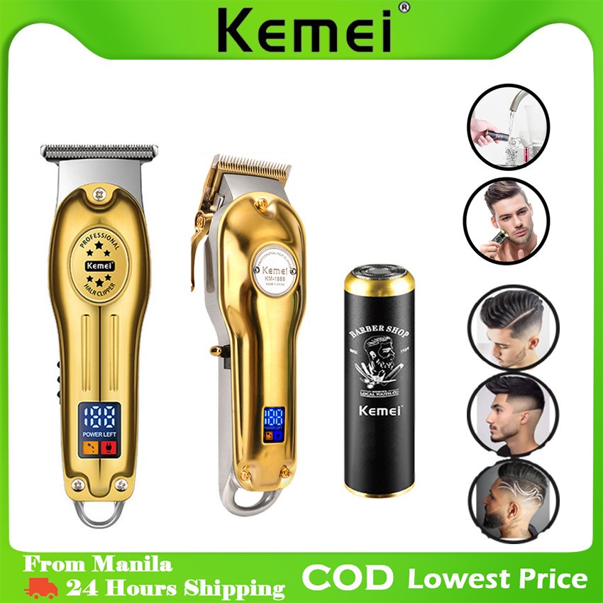 kemei Razor Hair Cut Rechargable Scissors Electric Hair Clipper ...
