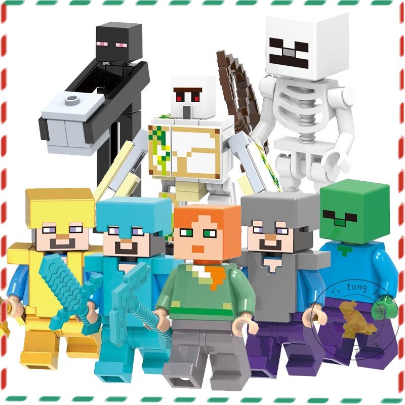 Children's Assembling Building Blocks Mini Toys Minifigures Minecraft ...