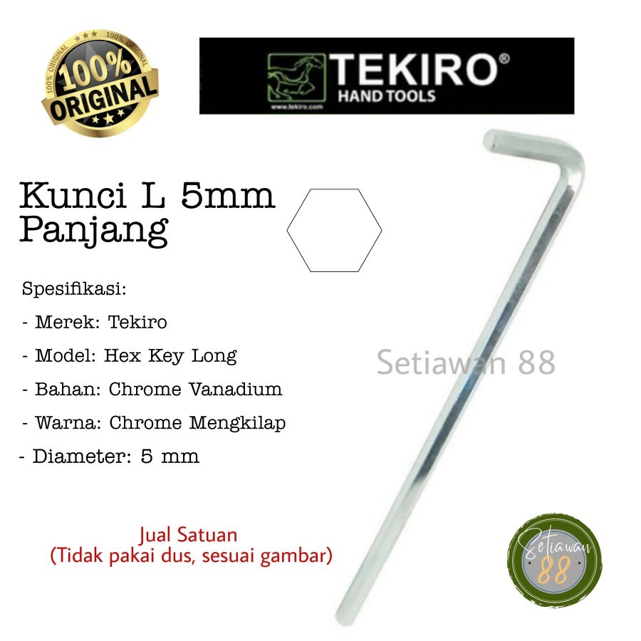 Tekiro Key L5 Length Hex Key Long Unit Key L 5mm Ori | Shopee Philippines