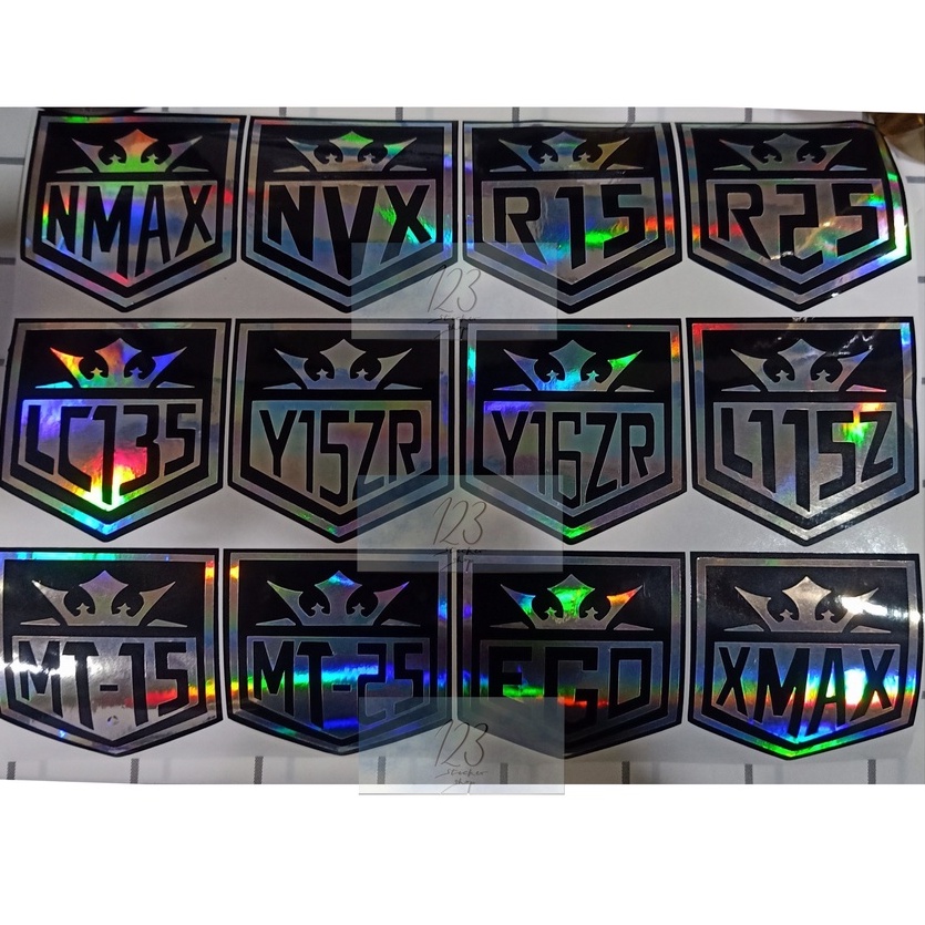 STICKER EMBLEM LC135 Y15ZR Y16 EGO LAGENDA R15 R25 MT15 MT25 NMAX NVX ...