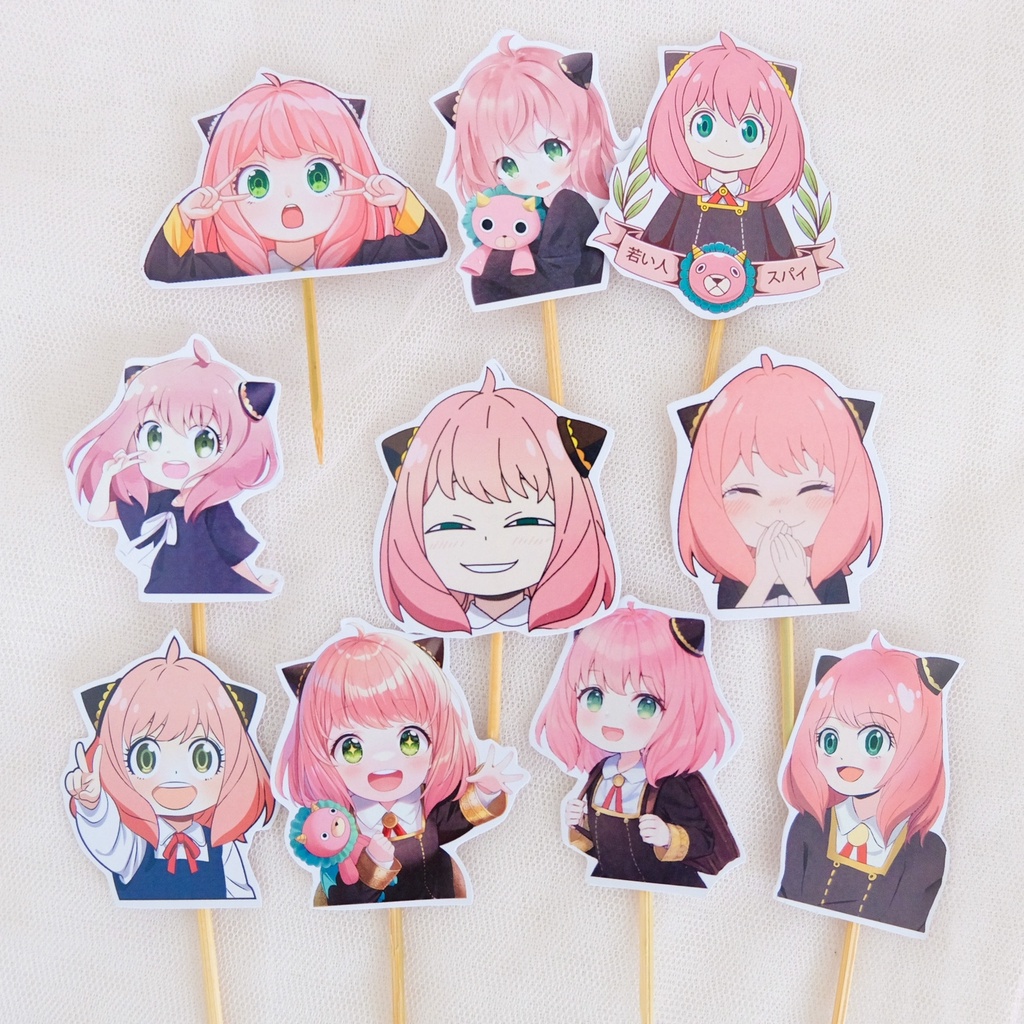 Birthday Cupcake Topper - Birthday Cake Decoration - Anya Spy X Family ...