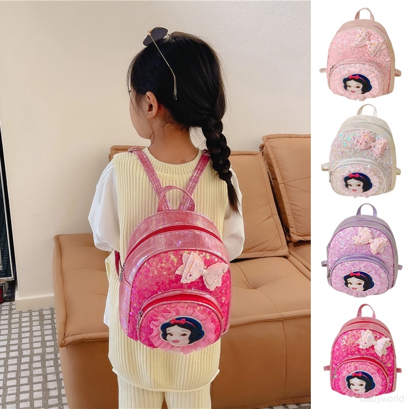 Kids girl backpack sequin Snow White backpack baby kindergarten school ...