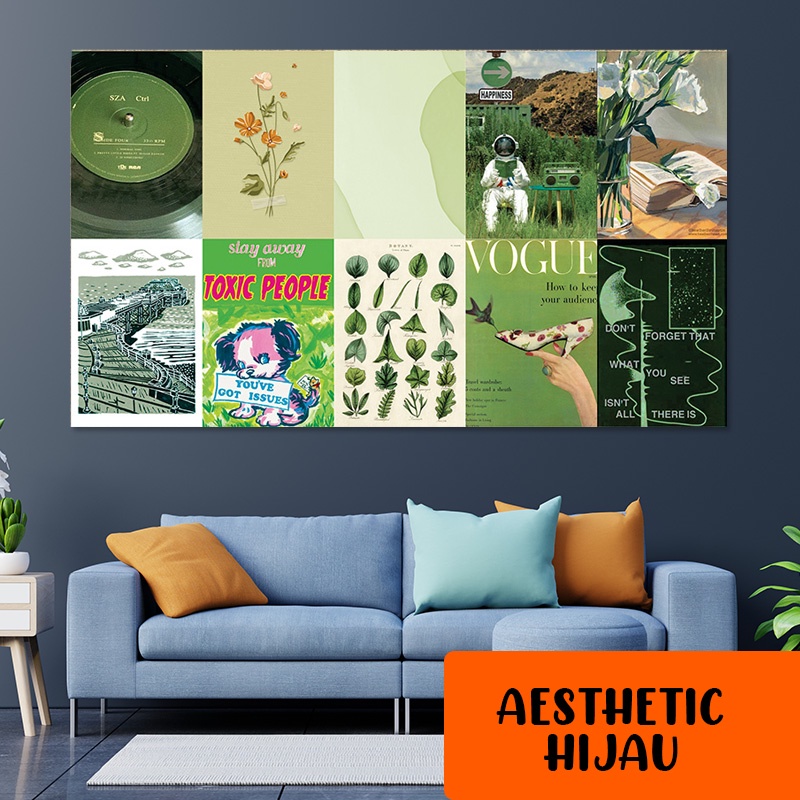 HIJAU (10pcs Posters) Aesthetic Wall Posters | Contents of 10 Posters ...