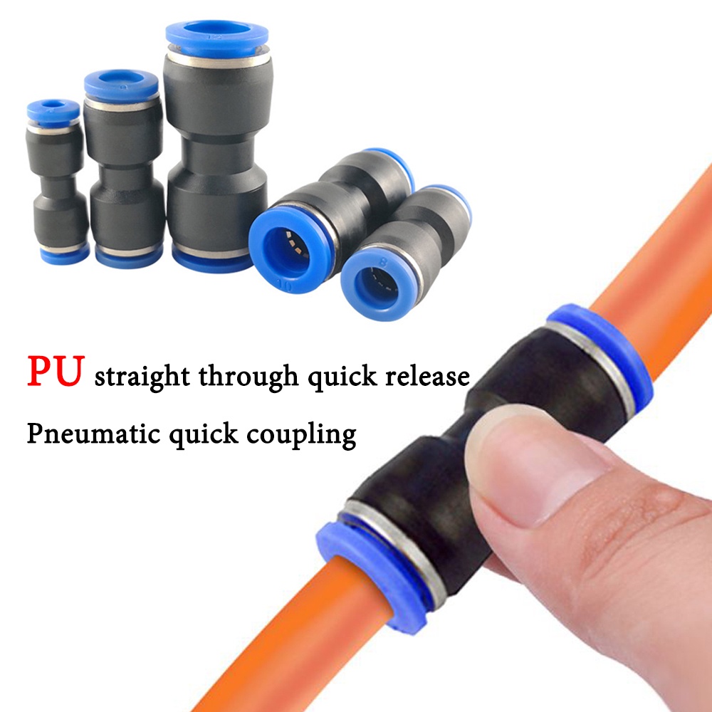 Pneumatic Straight-through Quick-Insert Trachea Joint PU4-16mm Plastic Two-Way Butt Joint Pneuma ...
