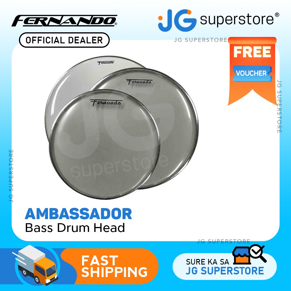 Fernando Ambassador Bass Drum Head (24", 26", and 28") | UT-1224-BA, UT ...