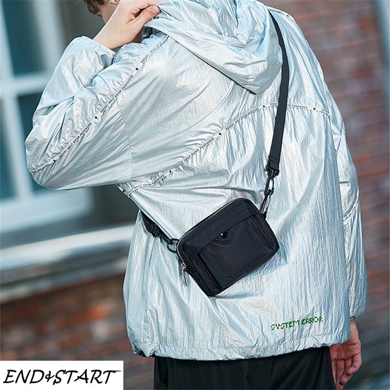 Men's Method Black Small Pouch Trendy Japanese Simple Messenger Bag ...