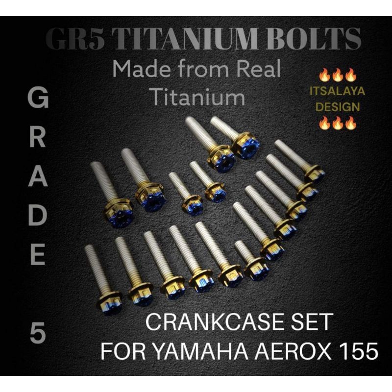 GR5 TITANIUM BOLTS CRANCASE for aerox Itsalaya design | Shopee Philippines