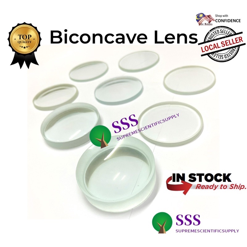 Biconcave Lens Kanta Biconcave ,Diameter 50mm (FL-5cm,10cm,15cm,20cm ...