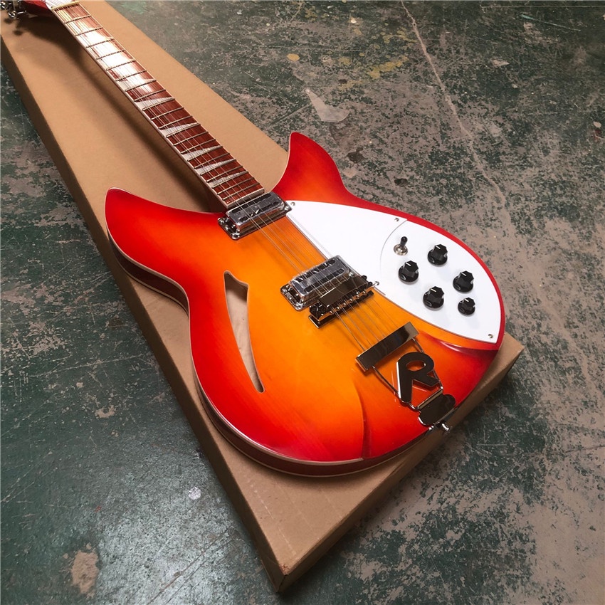 Semi Hollow Rickenbacker 12 String 360 Electric Guitar Cherry Red Burst ...