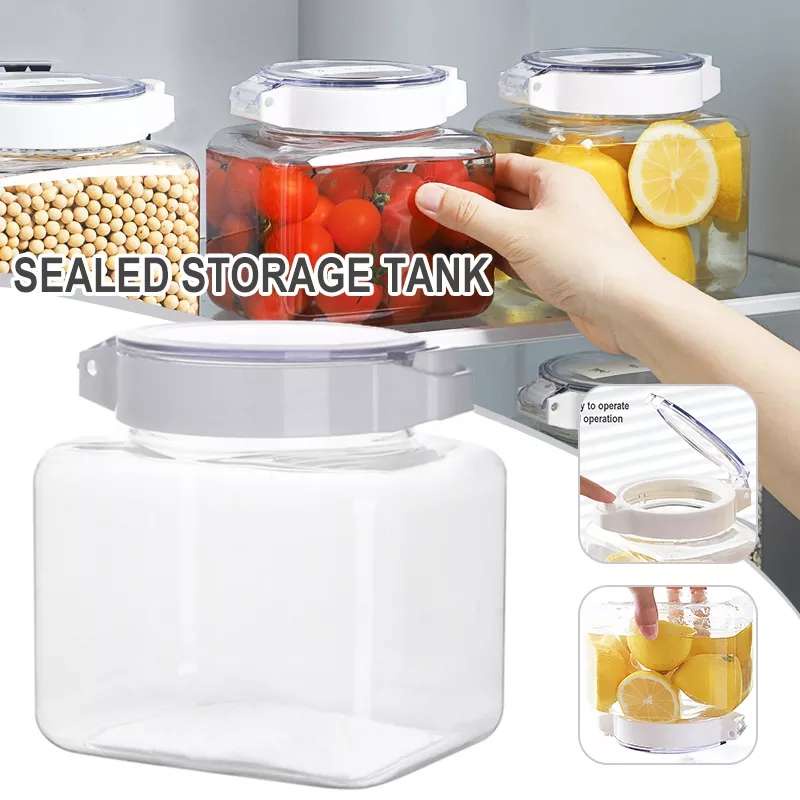 Plastic Transparent Storage Jar Honey Coffee Airtight Container Storage ...