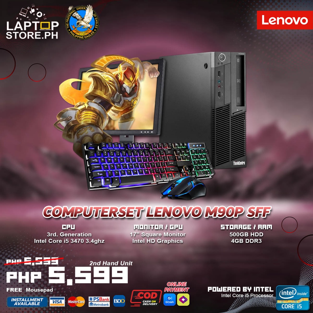 Computer Set LENOVO M90P SFF Intel Core i5 3470 3.4ghz-8gb 500gb 17 ...