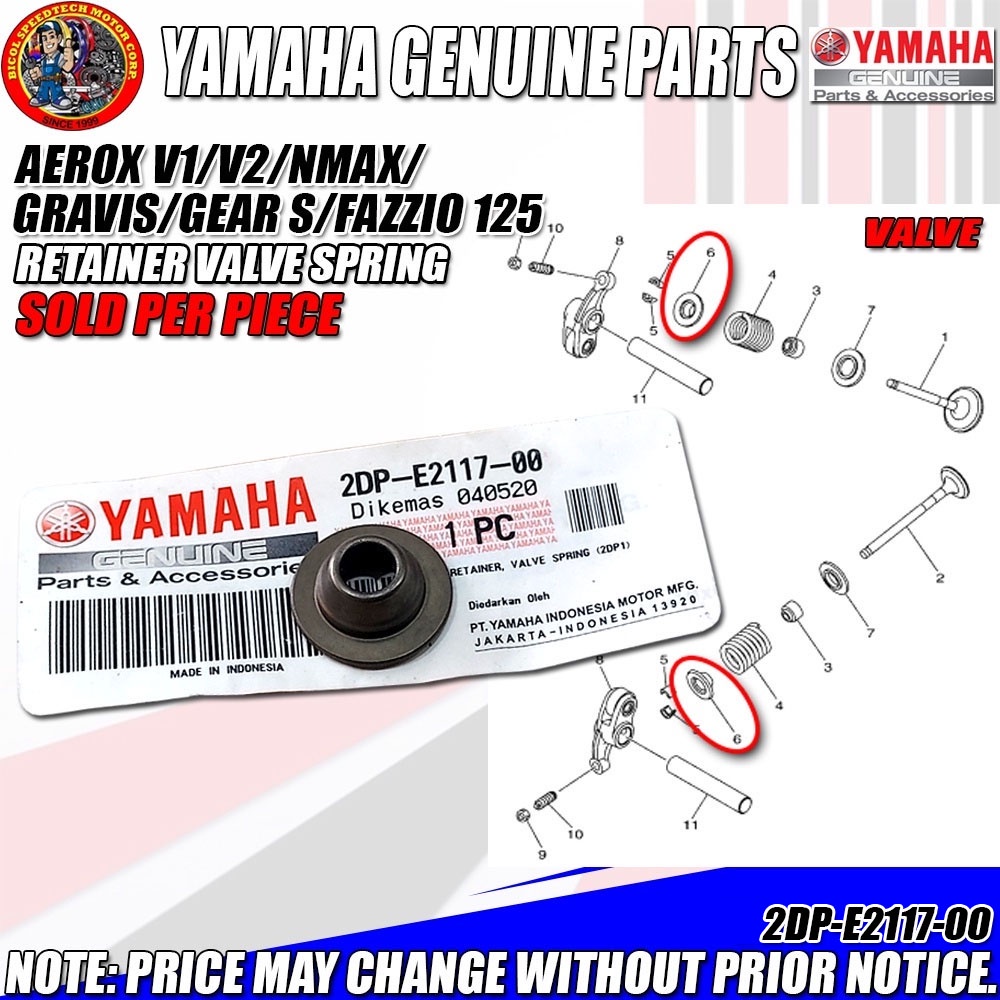 AEROX V1/V2/NMAX/GRAVIS/GEAR S/FAZZIO 125 RETAINER VALVE SPRING (YGP ...