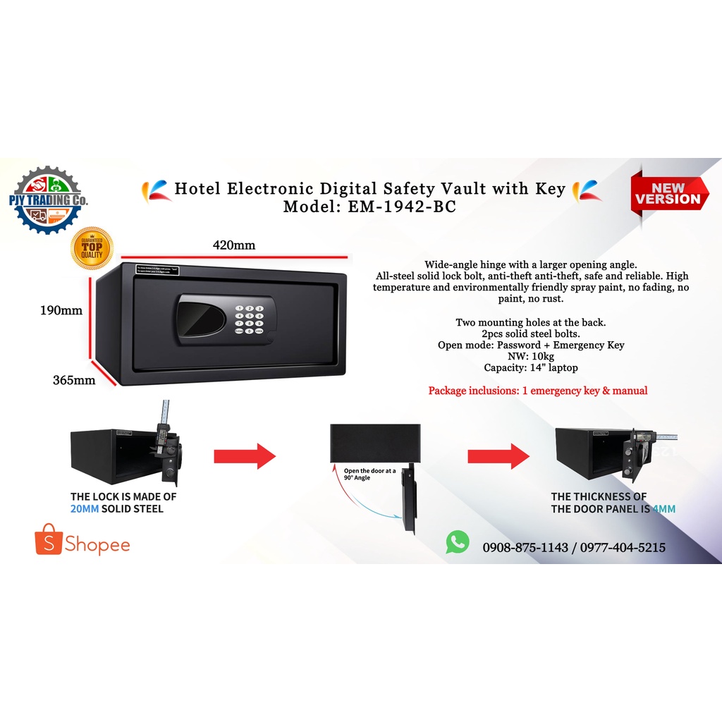 Fireproof Brand New Safe Digital Safes Box Fire Resistant Ideal For ...