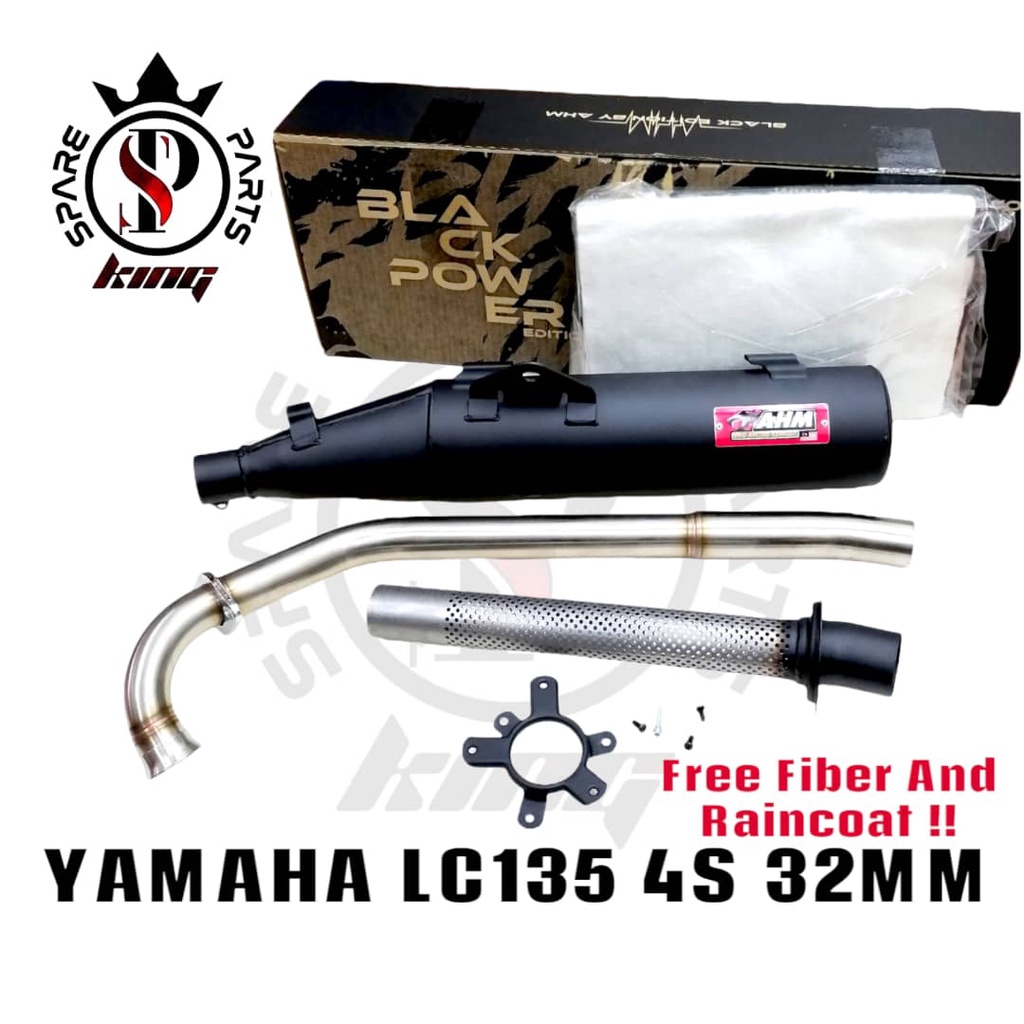 AHM YAMAHA LC135 4S 4 SPEED STD CUTTING 32MM RACING EXHAUST PIPE EKZOS ...