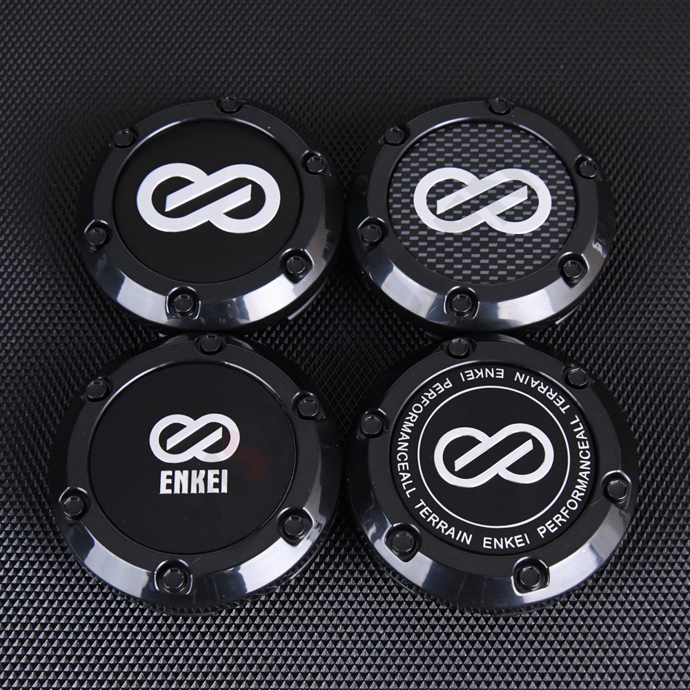 4PCS Wheel Center Rim Cap 62MM Clip Diameter ENKEI Emblem Sticker Car ...