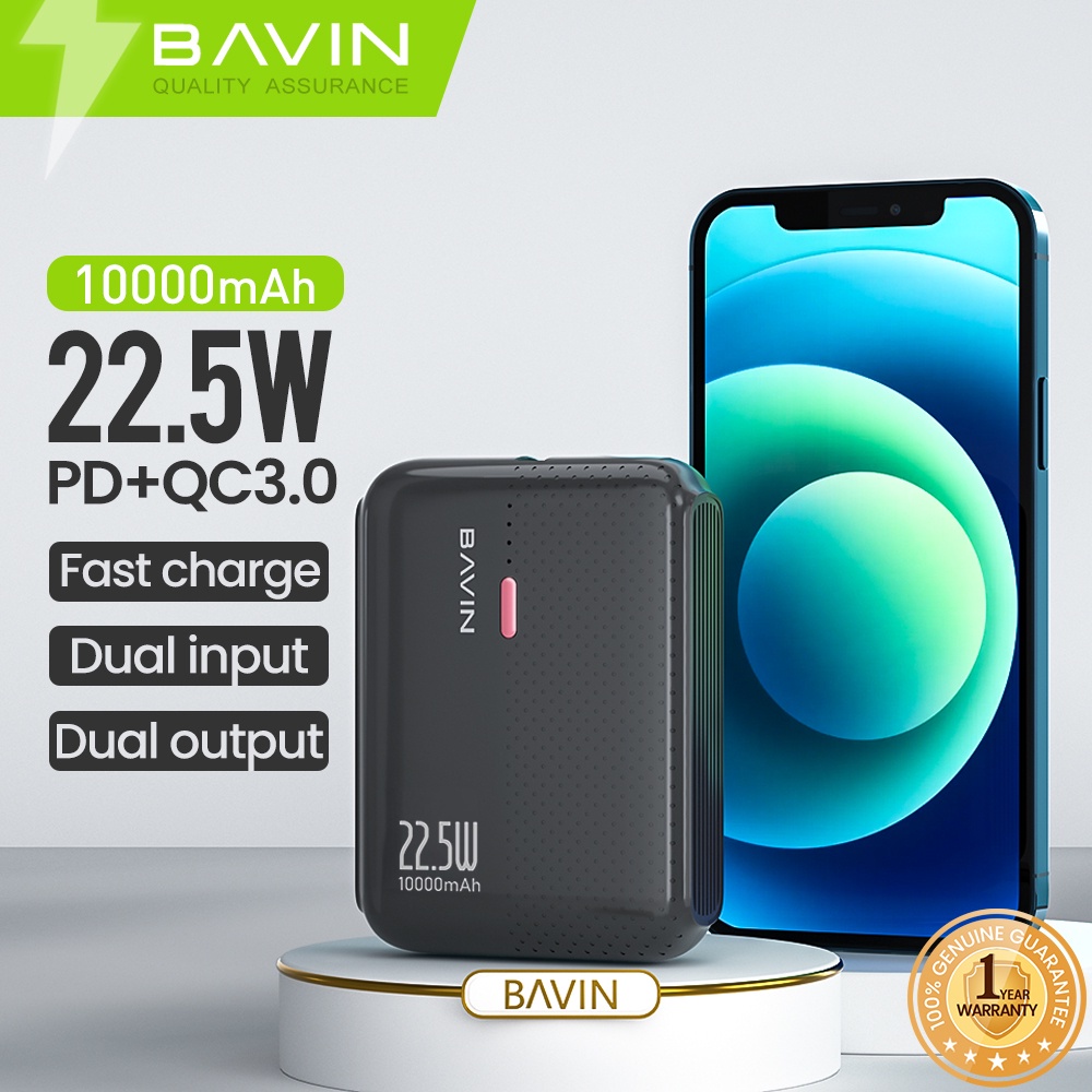 BAVIN PC076 10000mAh / PC025 20000mAh PD Type C + QC3.0 SCP 22.5W Fast Charging Compact ...