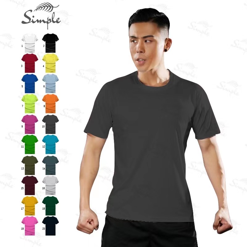 SIMPLE ACTIVE drifit t-shirt Unisex DARK GRAY color round neck T-shirt ...