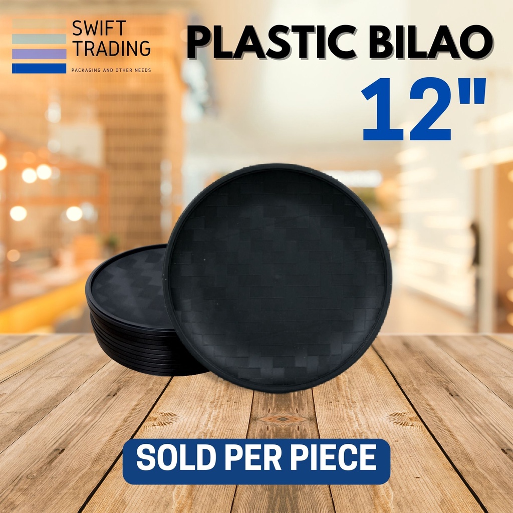 Plastic Bilao Size 12 inches Black Bilao Food Bilao Tray Reusable Bilao ...