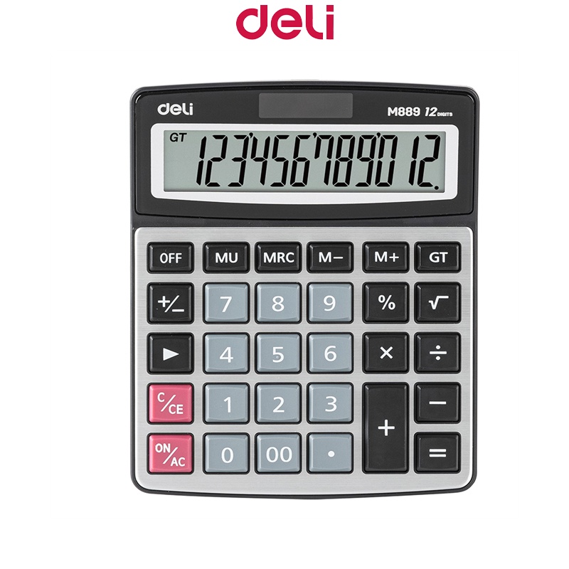 Deli EM889 Basic Calculator Big and Clear Display Desktop Solar ...