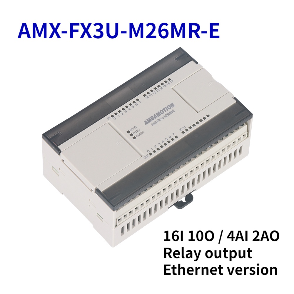 Upgrade Amsamotion FX3U-M26MR-E M26MT-E Replace For Mitsubishi MELSEC PLC 4AI/2AO MODBUS Analog ...
