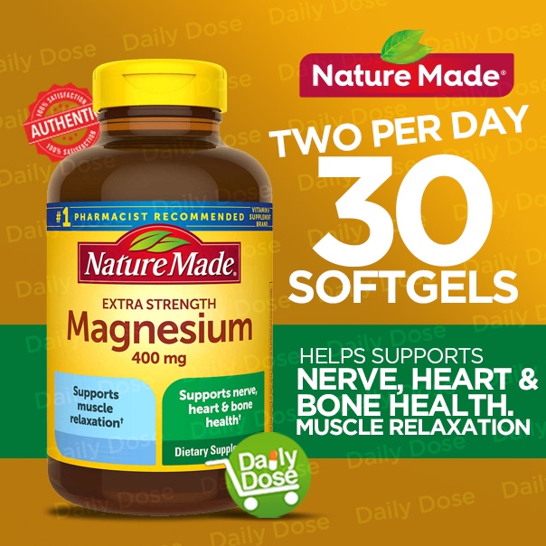 Nature Made Extra Strength Magnesium 400 mg., Softgels | Shopee Philippines