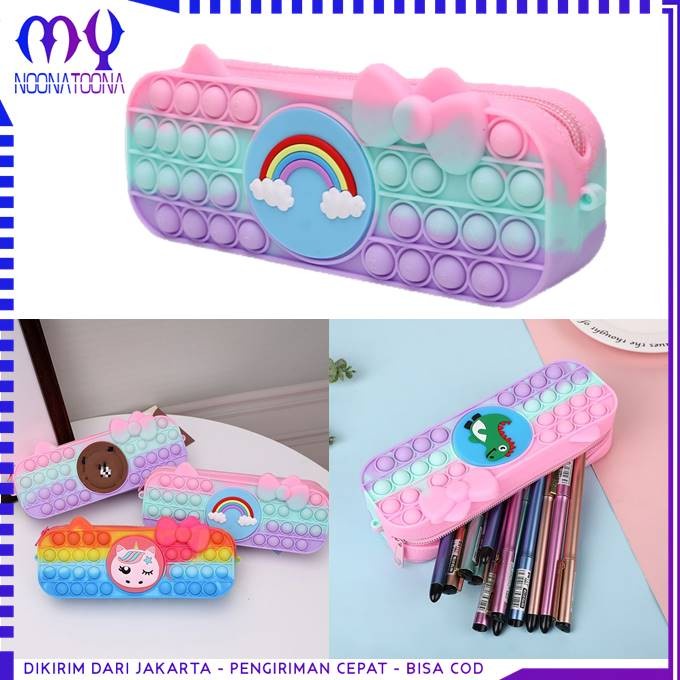 Pencil Case Kids Pencil Case Pop It Rainbow Pencil Case Popit Macaron ...