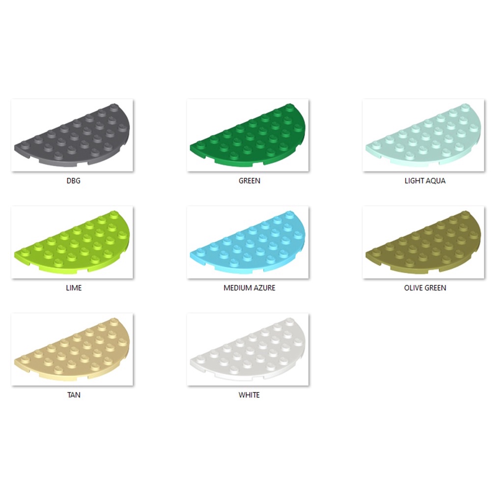 LEGO Part: Plate, Round Half 4x8 | Shopee Philippines