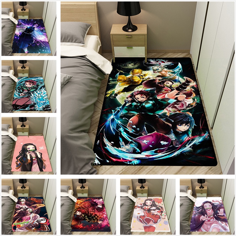 Demon Slayer Nezuko Anime Carpet Sofa Bedside Floor Mat Entry Absorb ...