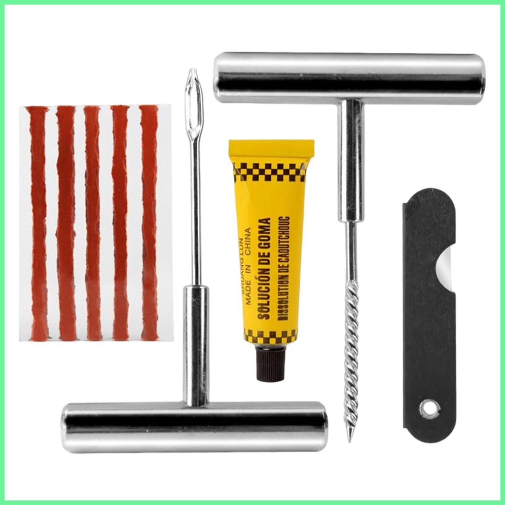 Tire Patch Kit Flat Tire Repair Kits 6 pcs Set Repair Tools for Motorcycle ATV Truck Heavy Duty ...