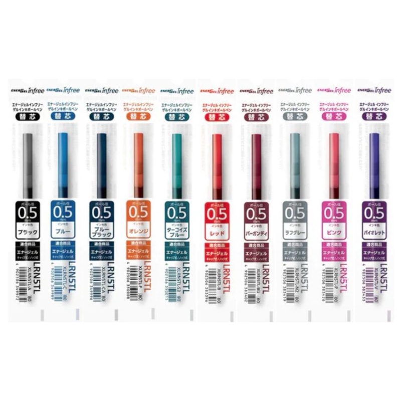 Pentel Japan Energel INFREE Ink REFILLS New Colors 0.4/0.5/0.7 mm ...