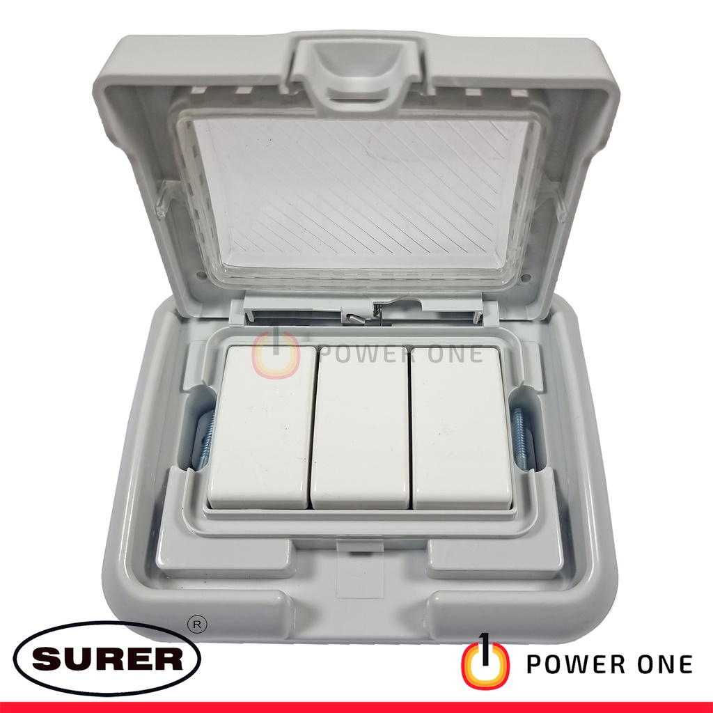 Surer 2334 3 Gang 3 Way Weatherproof Switch (1pc or 10pcs) (2300 Series ...