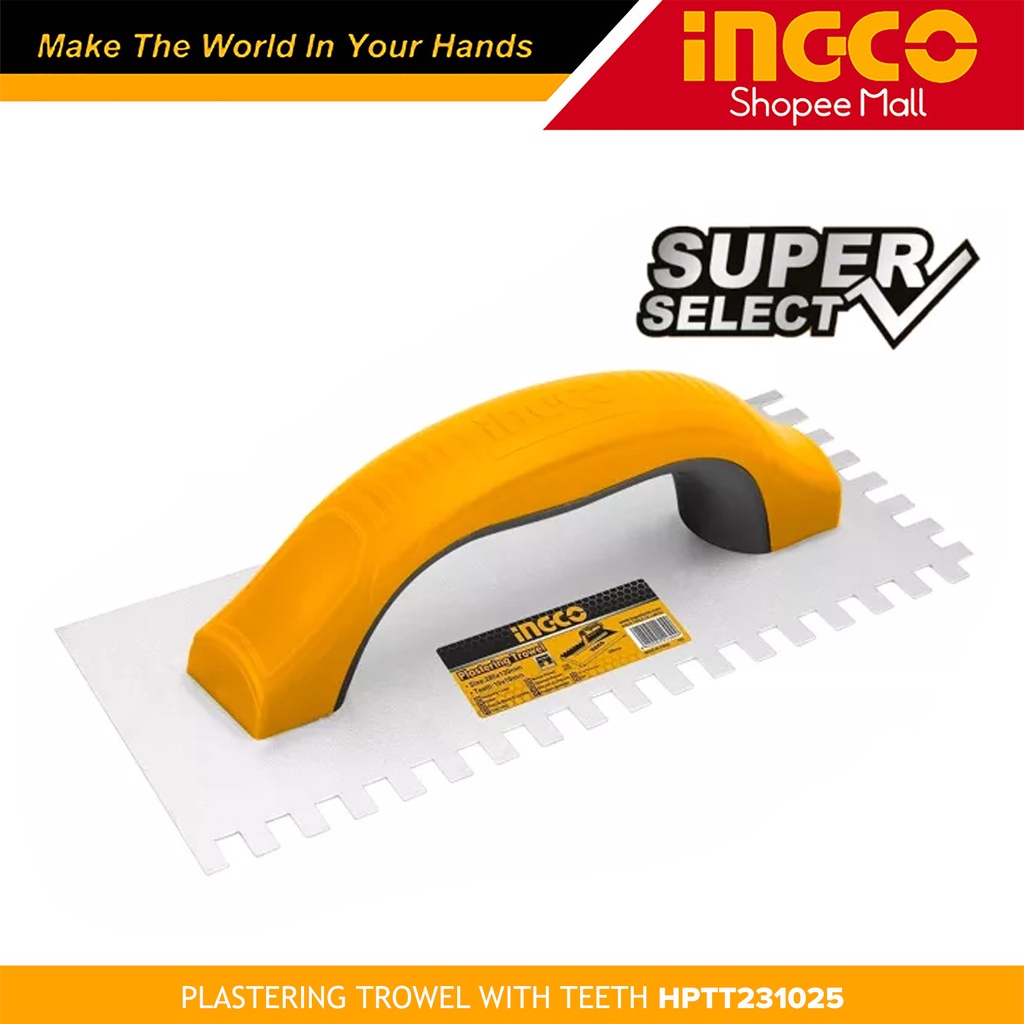 Ingco HPTT231025 Plastering Trowel with Teeth 230 x 100mm SUPER SELECT ...